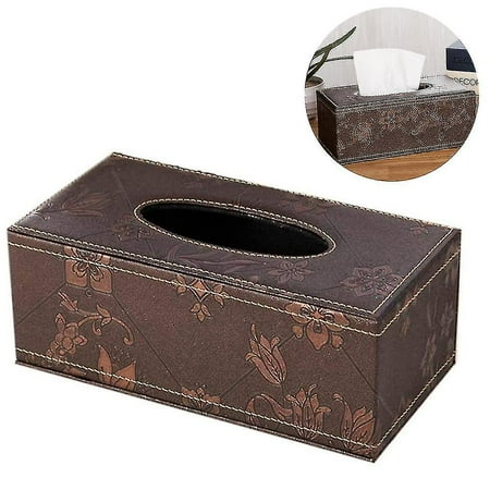 Leather Kleenex Box Holder With Magnetic Bottom Tissue Box Coverblack ...