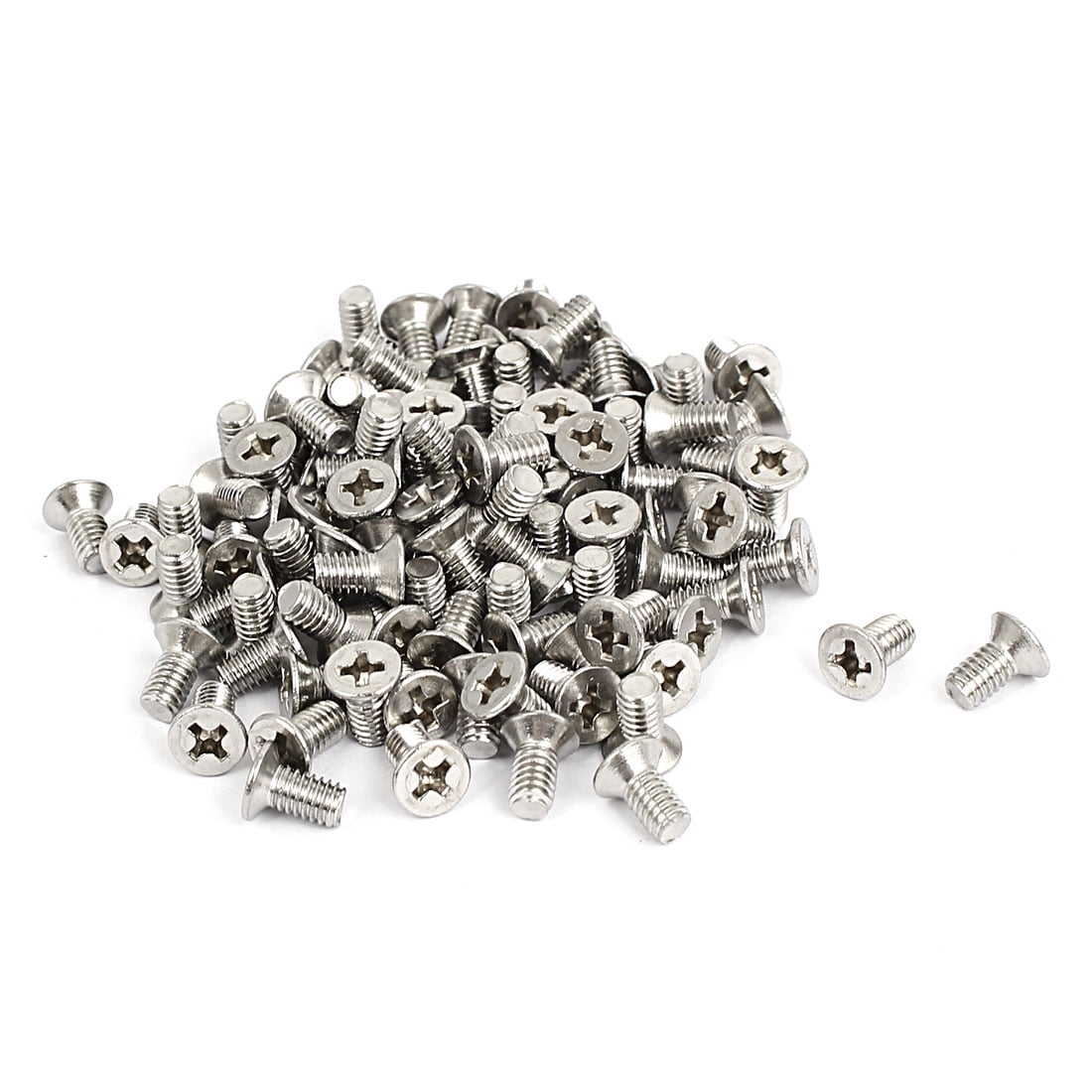 M4x8mm Stainless Steel Countersunk Flat Head Cross Screw Bolts 100pcs ...