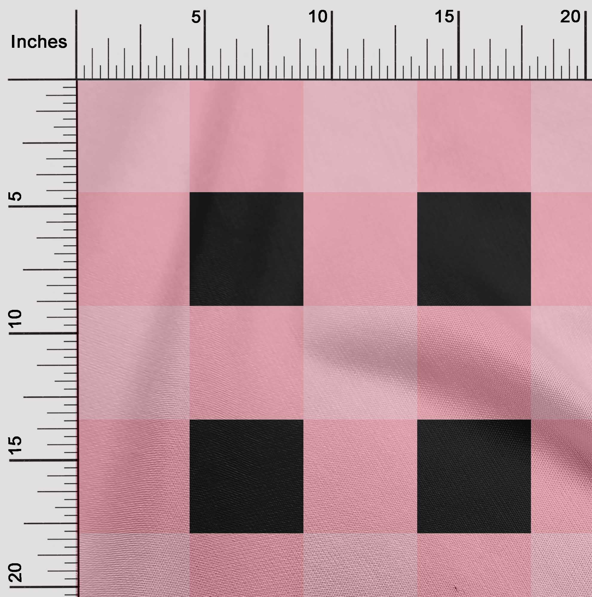 oneOone Viscose Chiffon Medium Pink Fabric Gingham Check Sewing ...