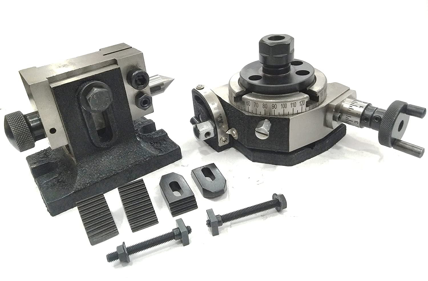 Assorts 3"/80 Mm Tilting Rotary Milling Indexing Table, M6 Clamp Kit ...