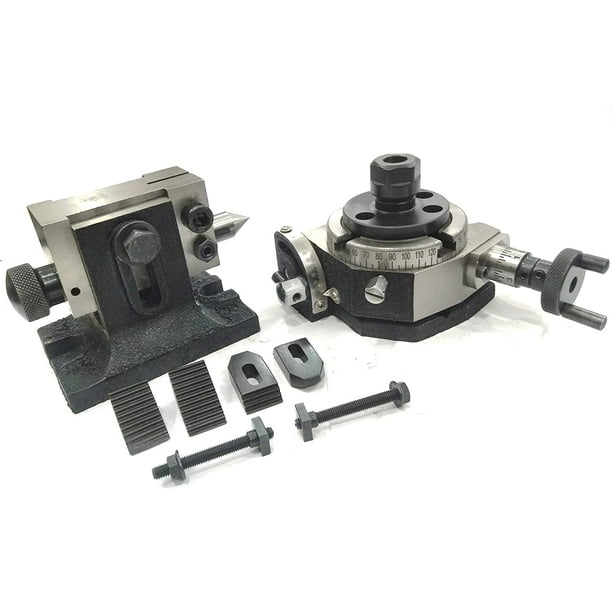 Assorts 3"/80 Mm Tilting Rotary Milling Indexing Table, M6 Clamp Kit ...