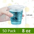 8 oz Clear Plastic Disposable Cups with Flat Lids, Cold Drink ...