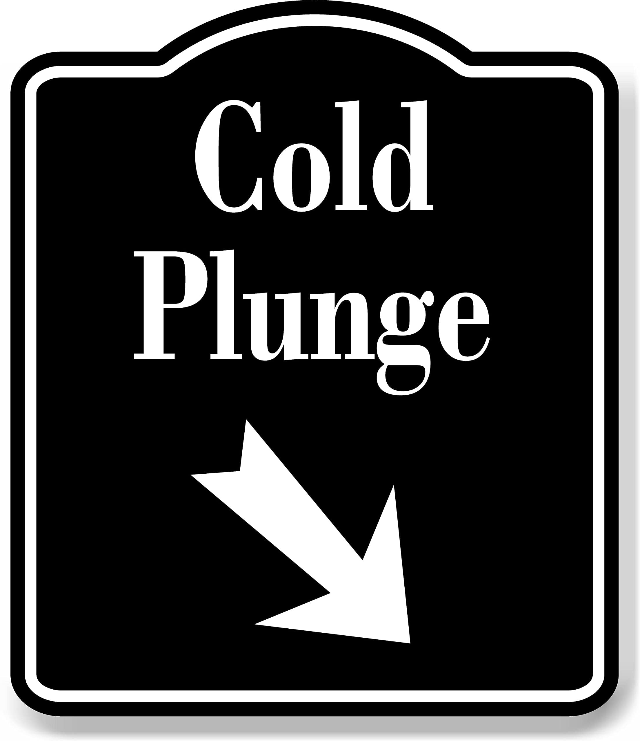 Cold Plunge 45 Degree Down Right Arrow BLACK Aluminum Composite Sign ...