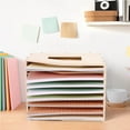 Wood Paper Storage Organizer, Slope Design Paper Storage Shelf For ...