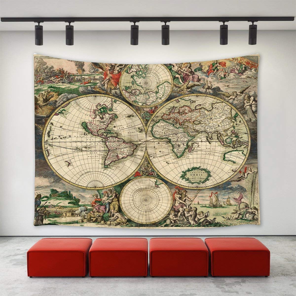 CADecor Old World Map Tapestry , Europe Global Vintage Antique Ancient ...
