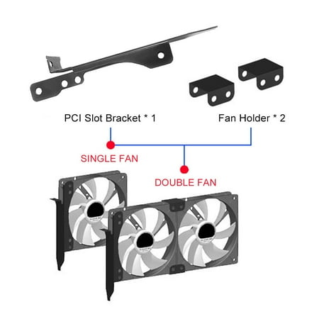 For Video Card DIY Support PCI Slot Bracket Easy Install Dual Fan Mount ...