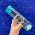Aqua Blue Faceted Glass Diamond Water Bottle | 16 oz - Walmart.com