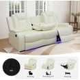 Multifunction Power Air Leather Recliner Sofa with LED Lights, Living ...