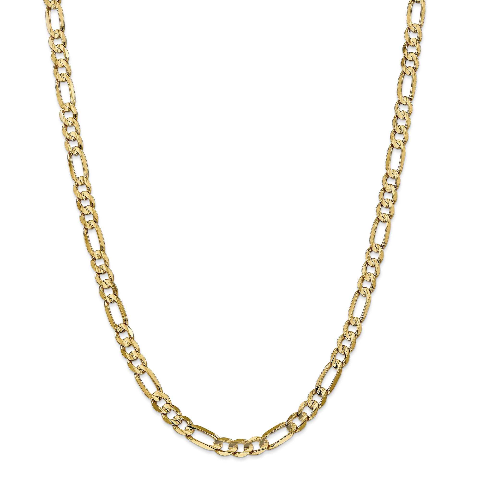 Beautiful 14k 6mm Concave Open Figaro Chain - Walmart.com