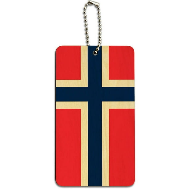 Norway Flag Wood ID Tag Luggage Card for Suitcase or Carry-On - Walmart.com