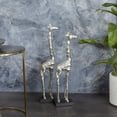 27", 24"H Silver Aluminum Giraffe Sculpture, by DecMode (2 Count ...