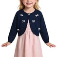 Agkizg Girls Fall Bow Knit Cardigan, Long Sleeve Short Crop Lace Hem ...
