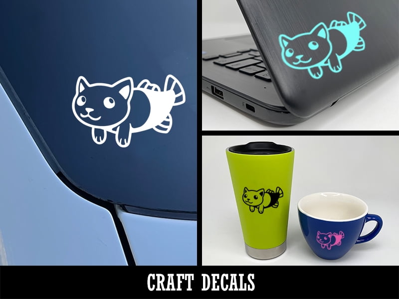Catfish the Cat Fish Mermaid Craft Vinyl Indoor Outdoor Decal Sticker ...