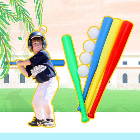 4 Sets of Baseball Bat Toy Plastic Portable Baseball Stick Baseball Bat ...