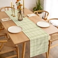 Beige Grid Gingham Dining Table Runner, Abstract Modern Minimalist ...