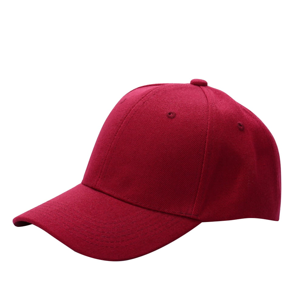 Fitted Classic Curved Bill Baseball Hat Plain Blank Sport Ball Cap wine ...