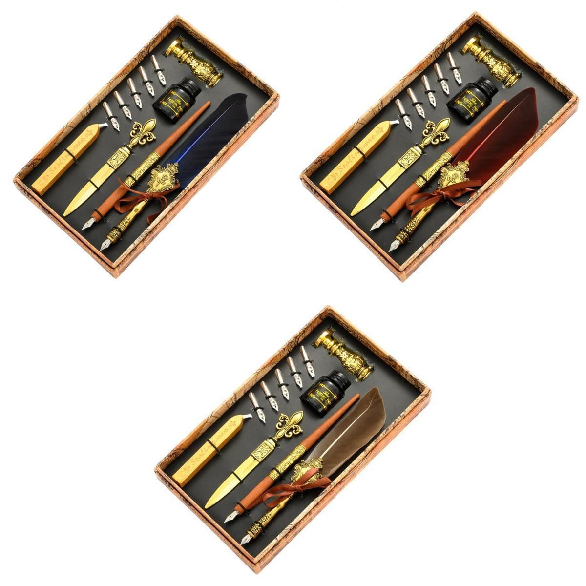 3x Estilo Vintage Caligrafía Quill Pen Juego De Dip Pen Sello BLESIY ...
