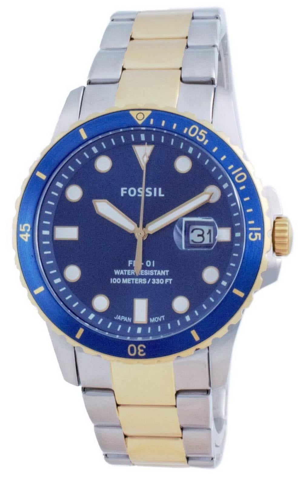 Fossil FB-01 Blue Dial Stainless Steel Quartz FS5742 100M Men's Watch - Walmart.com
