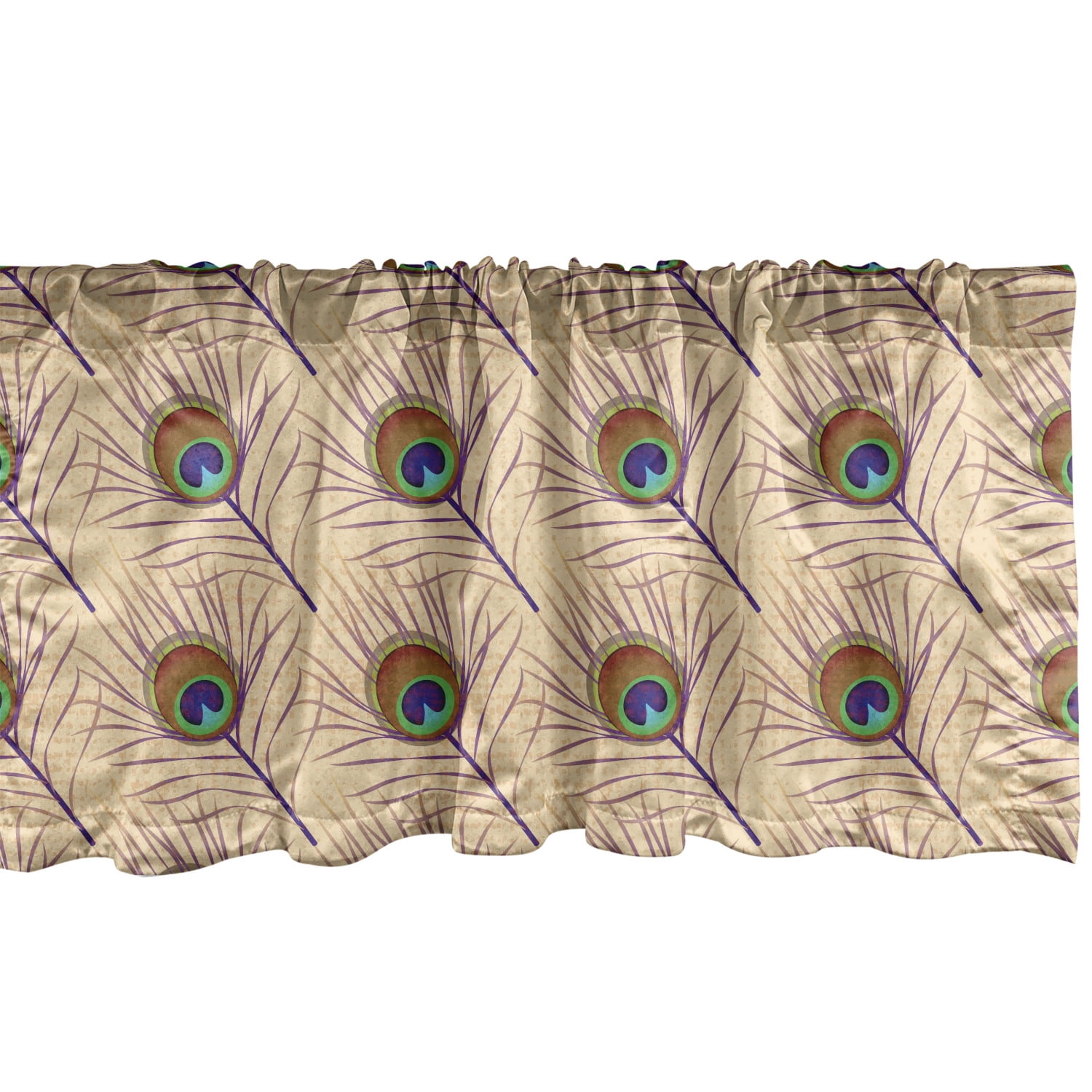 Ambesonne Feather Valance Pack of 2, Native Style Diagonal Fluff, 54 ...