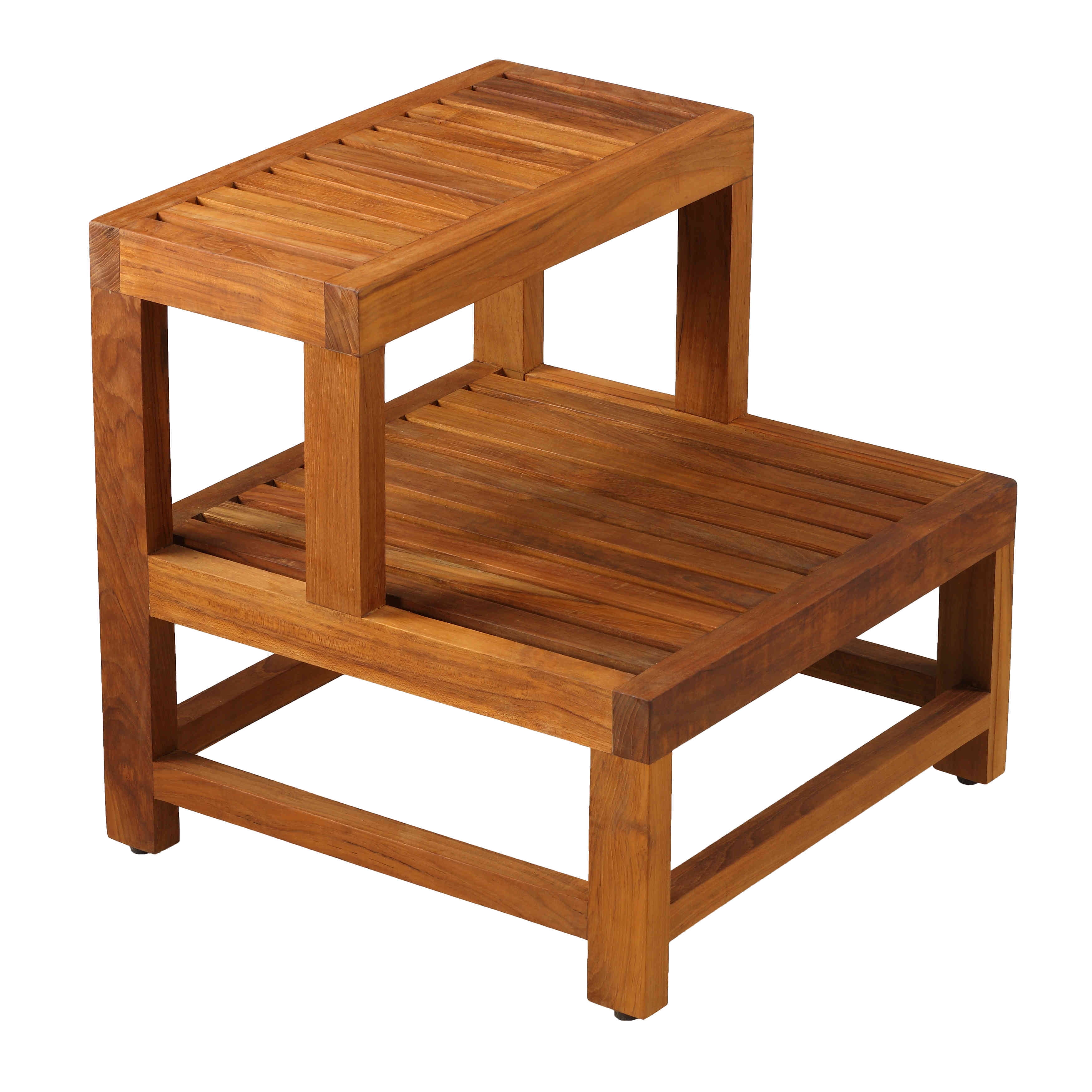 Bare Decor Biggie 2 Tier End Table in Solid Teak Wood - Walmart.com