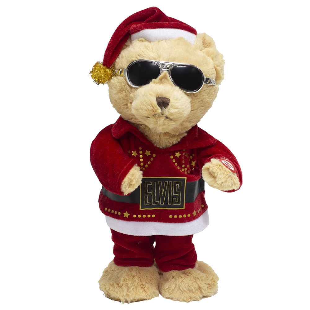 Elvis Animated & Musical Plush Santa Bear - Dances & Sings "Santa Claus ...