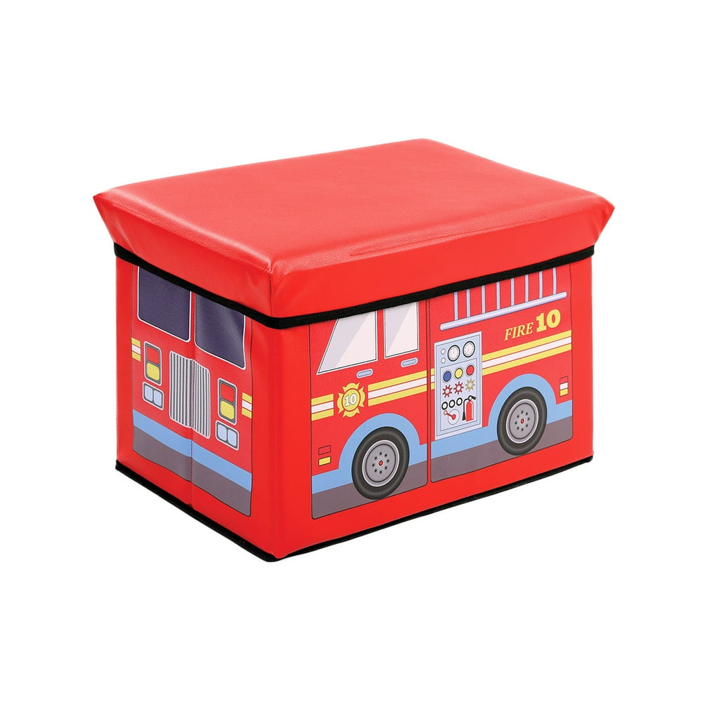 Fire Truck Collapsible Storage Box & Ottoman, Red - Walmart.com ...