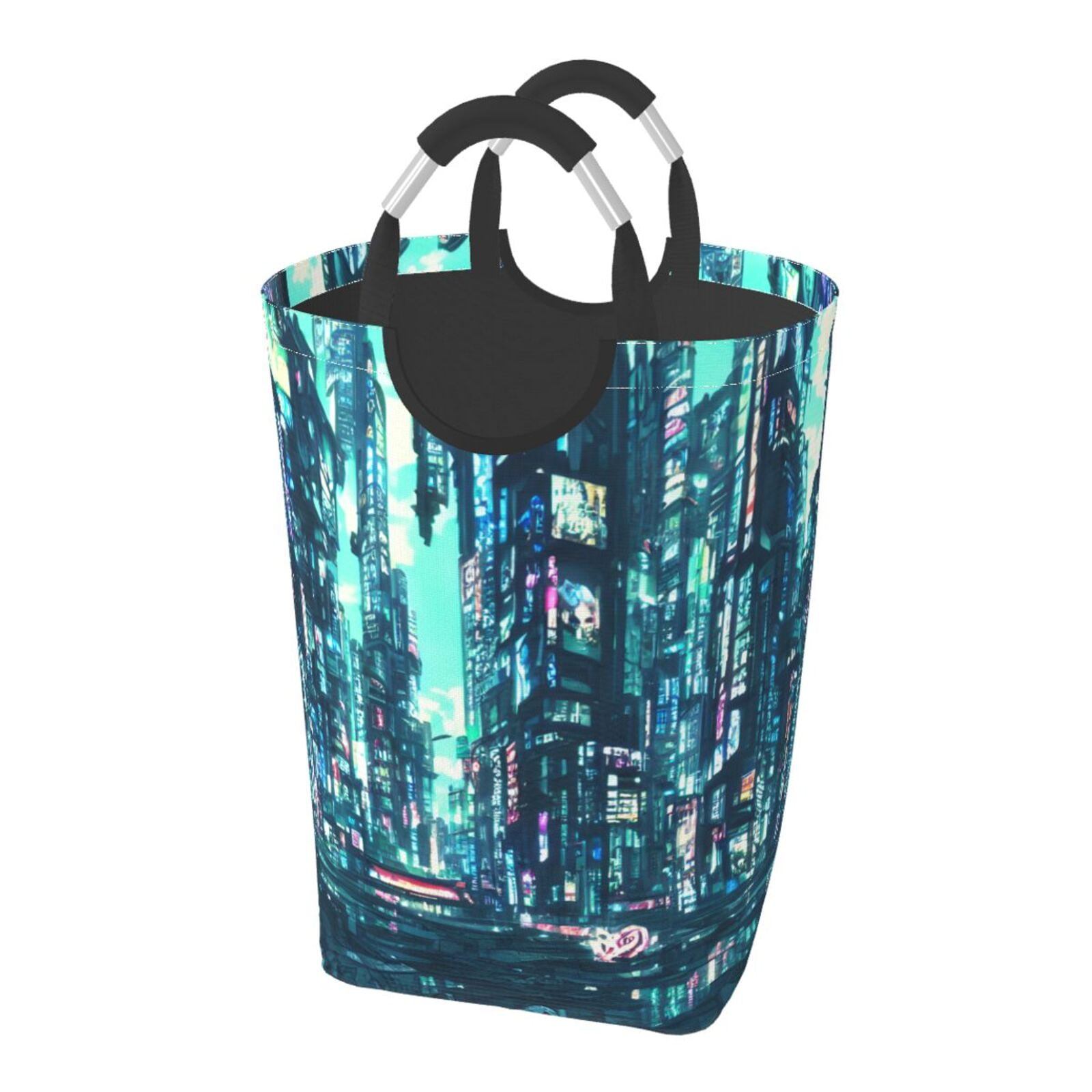 Cyberpunk Art Rectangular Laundry Basket Organizer , Collapsible ...