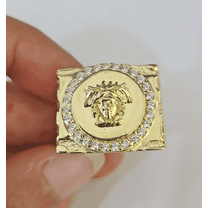 Real 10k Ring Medusa Head Fancy Design Yellow Gold Men Casual 10kt All ...