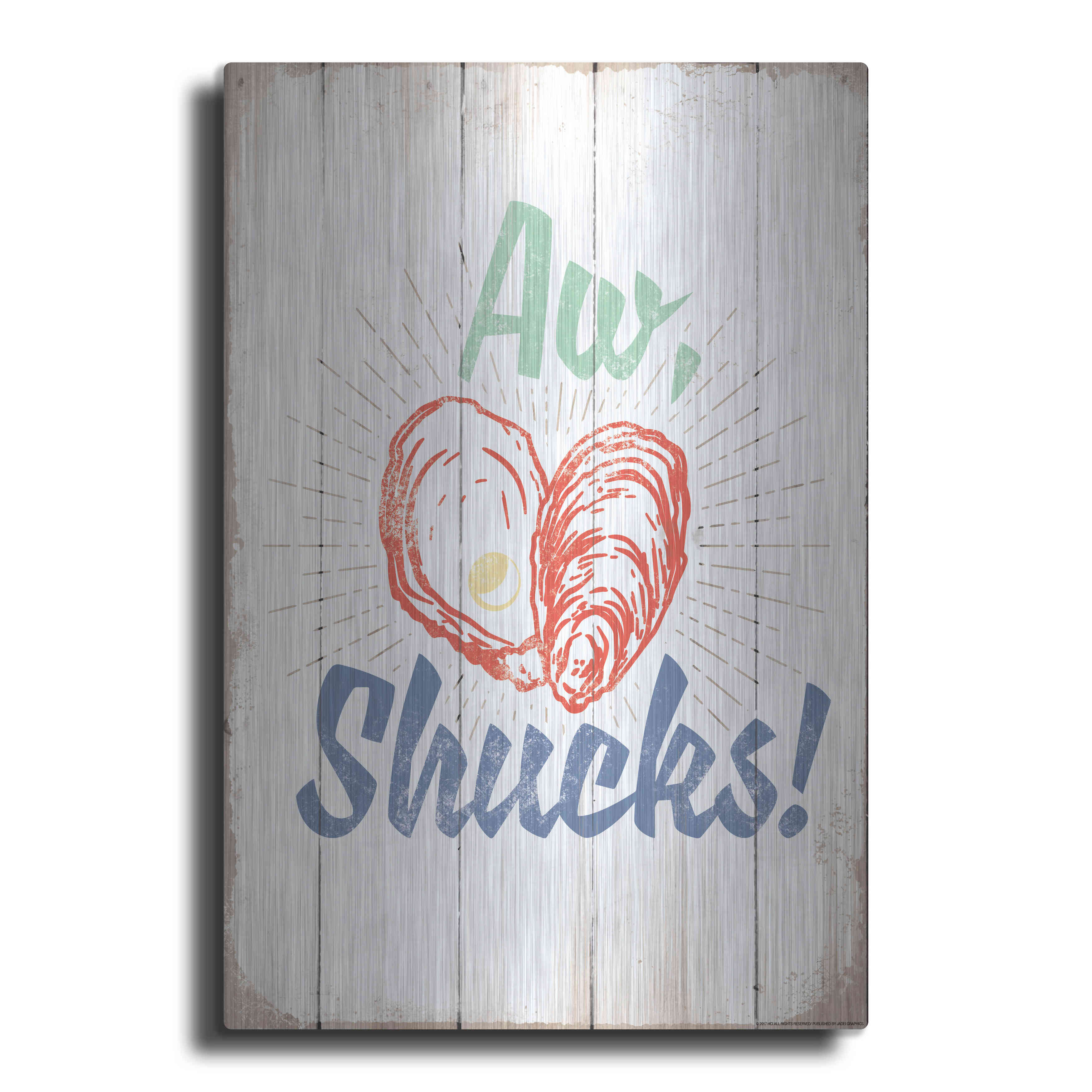 Luxe Metal Art 'Aw Shucks' by JJ Brando, Metal Wall Art, 24"x36 ...