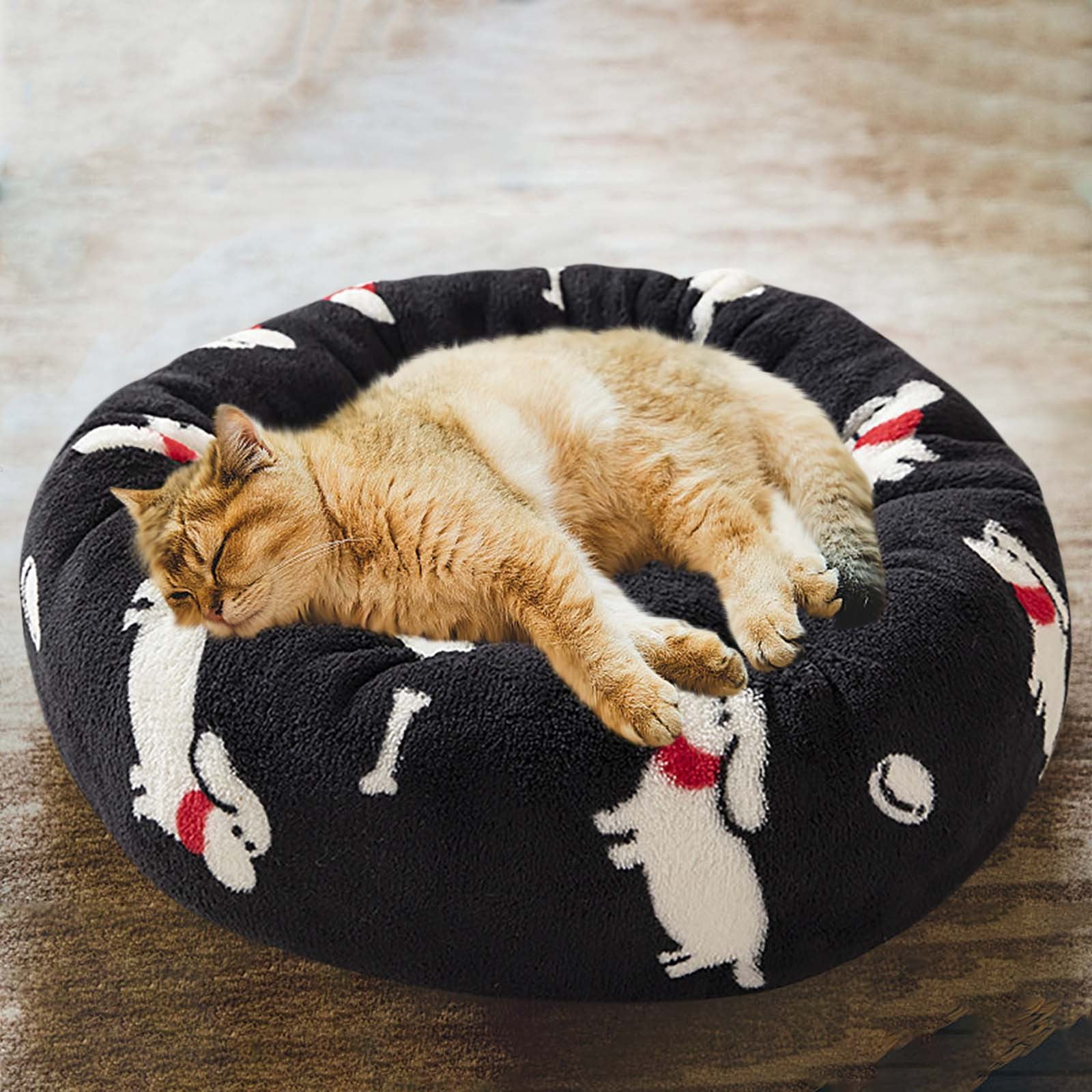 Click here for Staron Small Dog Bed Washable (Black)  Round Dog B... prices