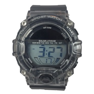 George Men's Digital Watch: Black Case, Positive Display, Plastic Band ...