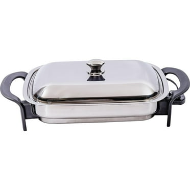 B&F 16 inch Extra Large Stainless Steel Kitchen Electric Skillet Pan ...