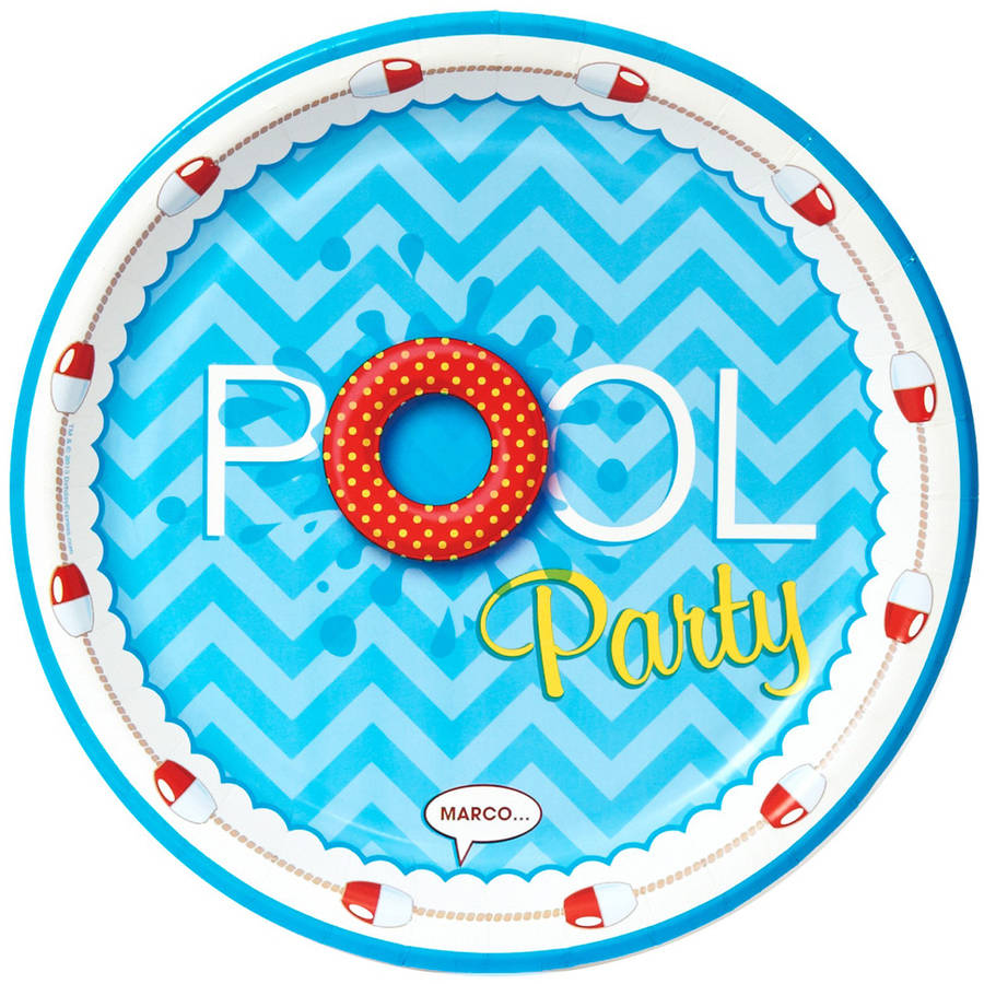 Splashin' Pool Party Dinner Plates, 8pk - Walmart.com