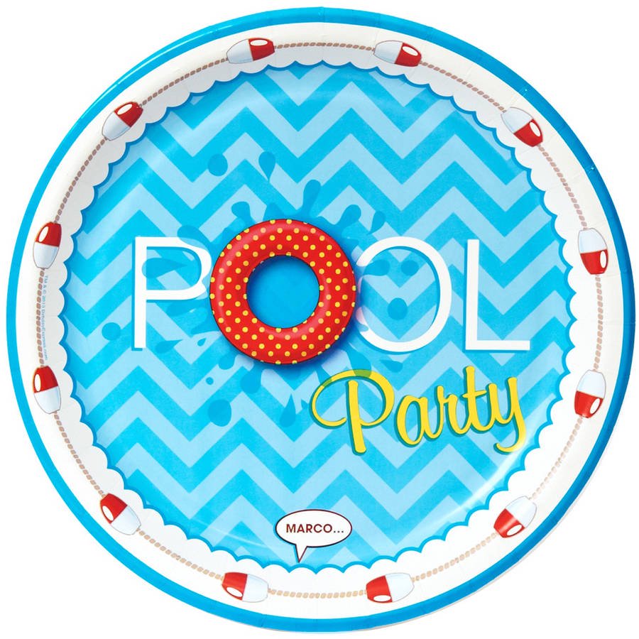 Splashin' Pool Party Dinner Plates, 8pk - Walmart.com - Walmart.com