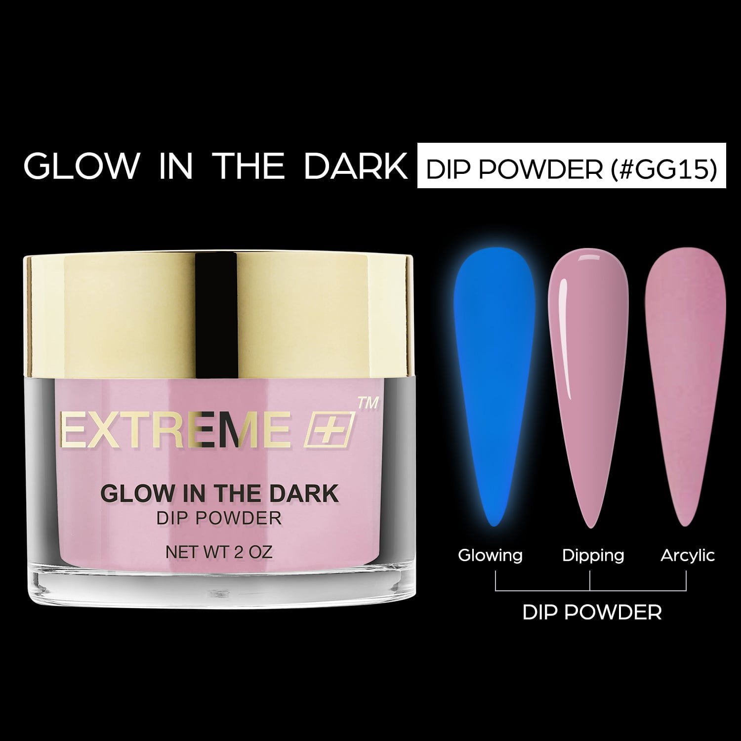 EXTREME+ SUPER Glow in the Dark Dip Powder 2 oz - #015 - Walmart.com