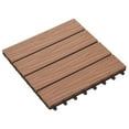 vidaXL Decking Tile Interlocking Flooring Tile 11 pcs Deep Embossed WPC ...