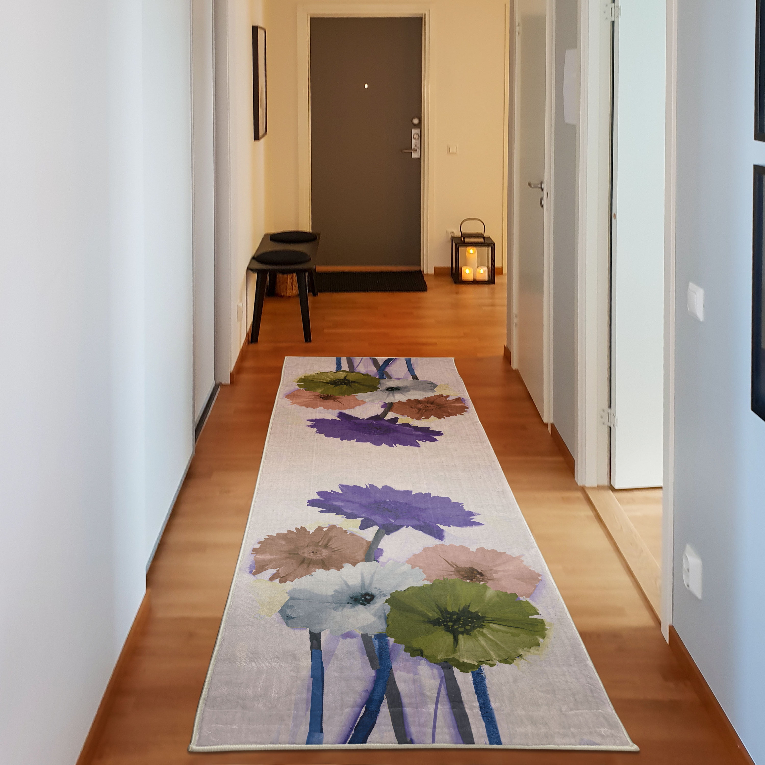 Gerber Daisy Decorative Rug, Posy of Spring Flowers Oil Painting ...