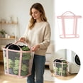 8 Gallon Large Mesh Laundry Basket, Foldable Breathable Laundry Hamper ...