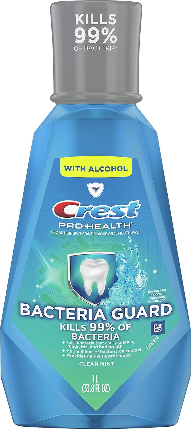 Crest Pro Health Bacteria Guard con enjuague bucal de menta limpia con ...