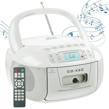 Portable Electric CD Player with AM-FM Stereo, Radio Cassette Combo ...