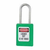 Lockout Padlock, Keyed Alike, Thermoplastic, Black, 1 1/2 in Shackle ...