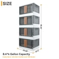 Stackable Collapsible Storage Boxes White,Gray, 8.4 Gal (32L) × 4 For ...