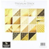 DCWV Double-Sided Cardstock Stack 12"X12" 36/Pkg Solid Gold W/Gold Foil ...