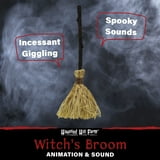 Haunted Hill Farm 26 In. Animatronic Witch's Broomstick with Spooky ...
