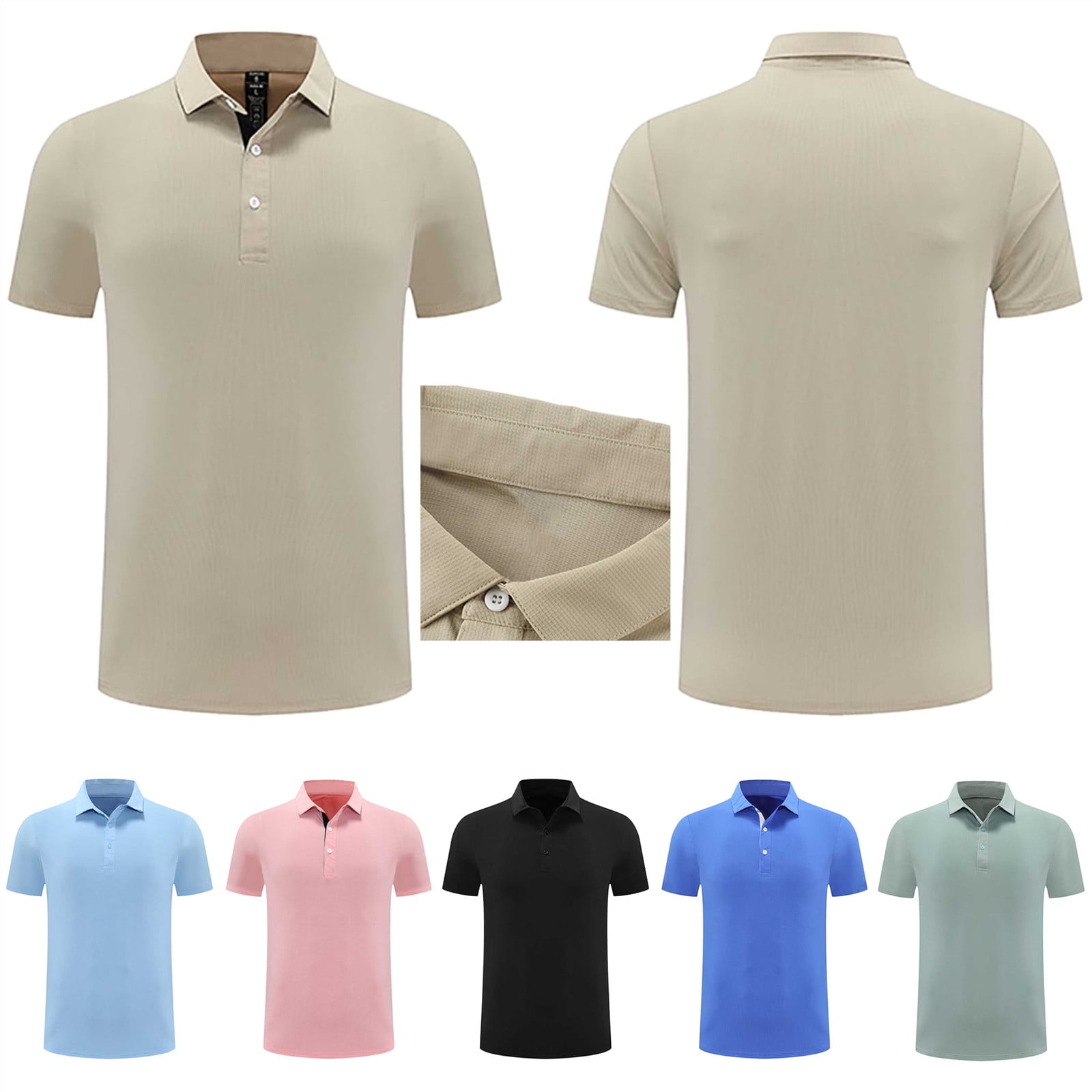 Click here for Biztdjrk Mens Quick Dry Polos Shirts Summer Button... prices