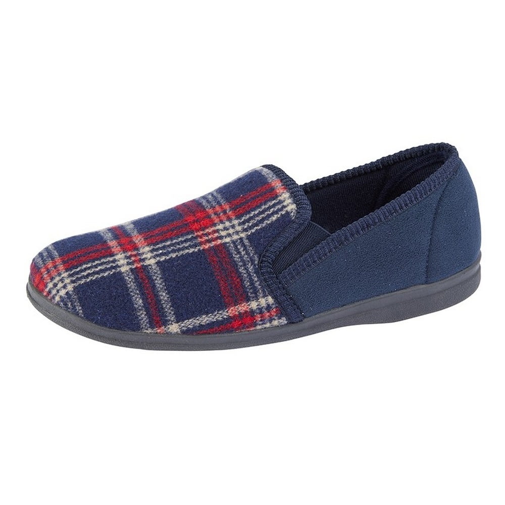 Sleepers Mens Jim Checked Velour Slippers | Walmart Canada