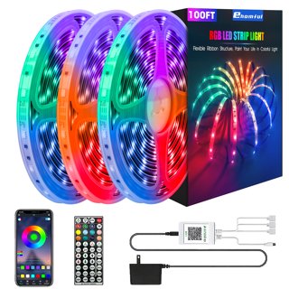 AuraLED Remote-Controlled 6.5’ Trimmable RGB LED Strip Light - Walmart.com
