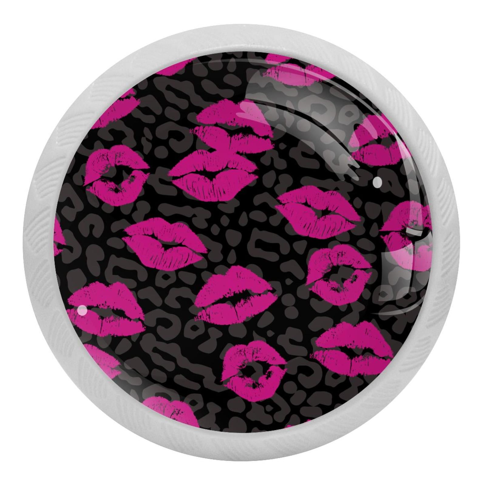 4PCS Round Lips Pattern Cabinet Fluorescence Knob Glowing in the Dark ...