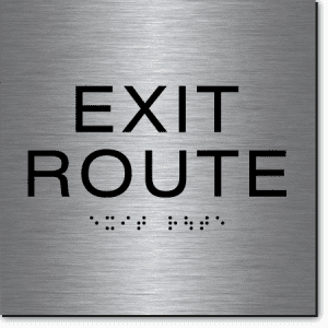 Exit Route Sign-Steel / Black (3 Units) - Walmart.com