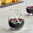 Wear The Logo 15.25 Oz. Clear Letter X Cursive Monogram Stemless Wine ...